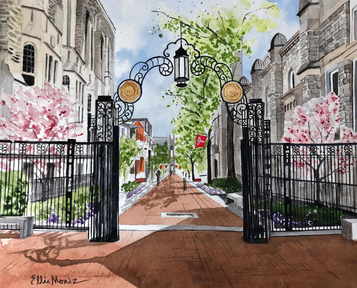 Temple University - Polett Walk– Ellie Moniz Watercolors